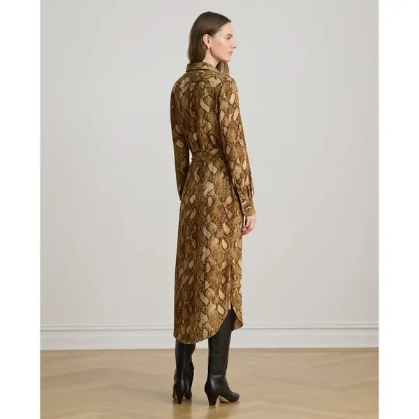 Ralph Lauren Python-print Georgette Shirtdress