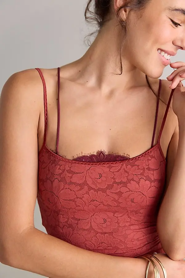 Free People Intimately "smooth Talking" Lace Cami - Paper Lantern