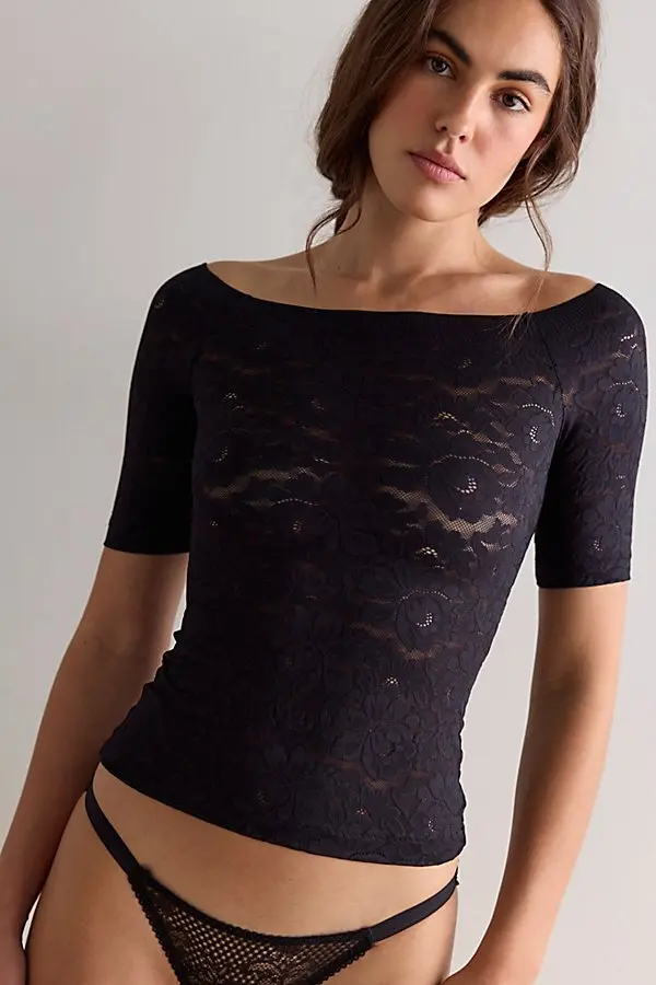 Free People Smooth Talking Off-the-shoulder Top - Black