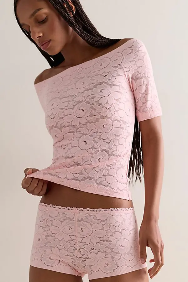 Free People Smooth Talking Off-the-shoulder Top - Rose Icing