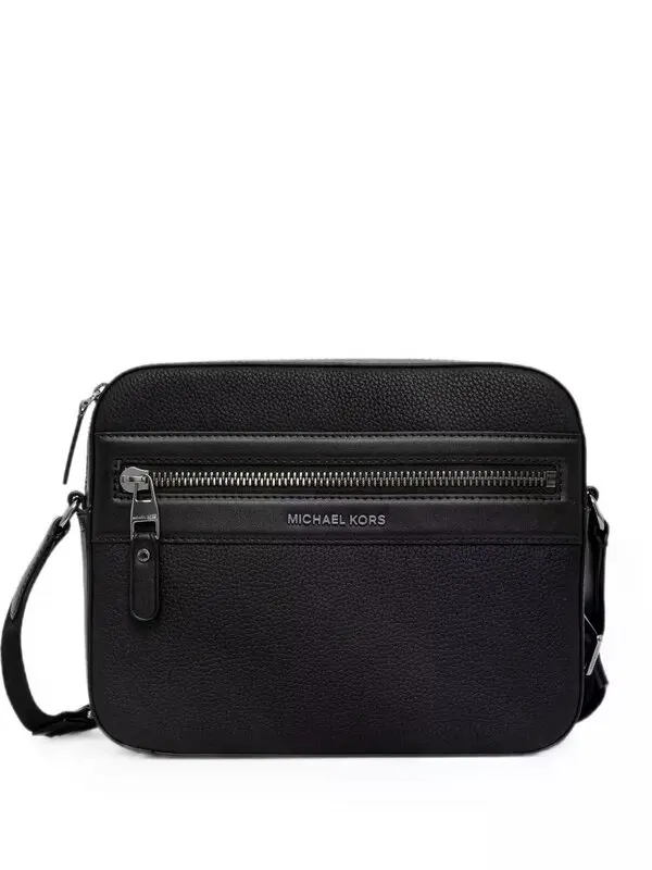 Michael Kors Jet Set Logo-plaque Pebbled Shoulder Bag - Black