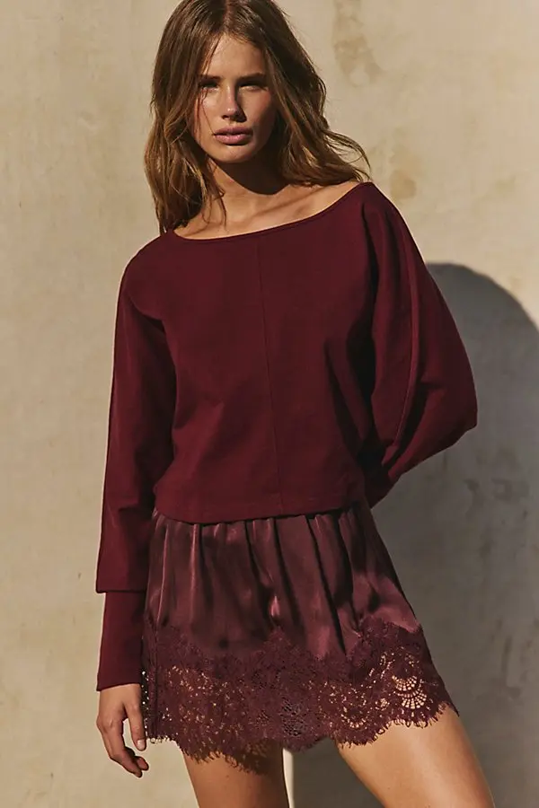 Free People Cilla Cotton Jersey Skirt Set - Dionysus