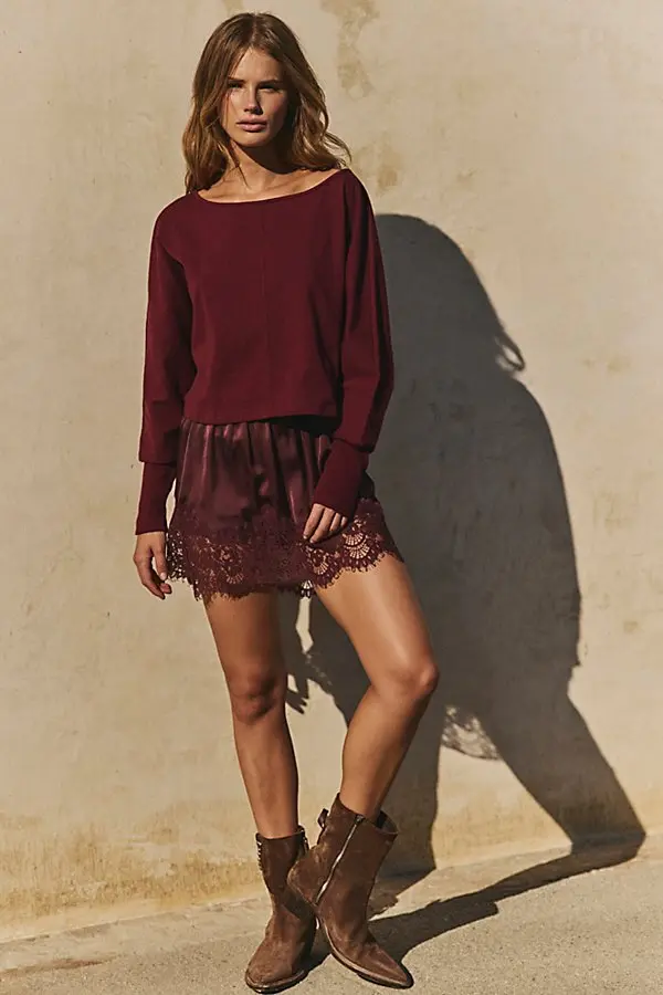 Free People Cilla Cotton Jersey Skirt Set - Dionysus