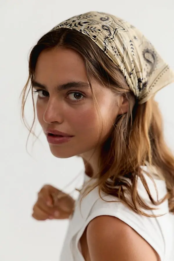 Free People Bridgette Silk Hair Scarf - Ivory