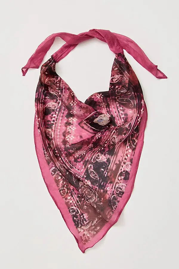 Free People Bridgette Silk Hair Scarf - Pink