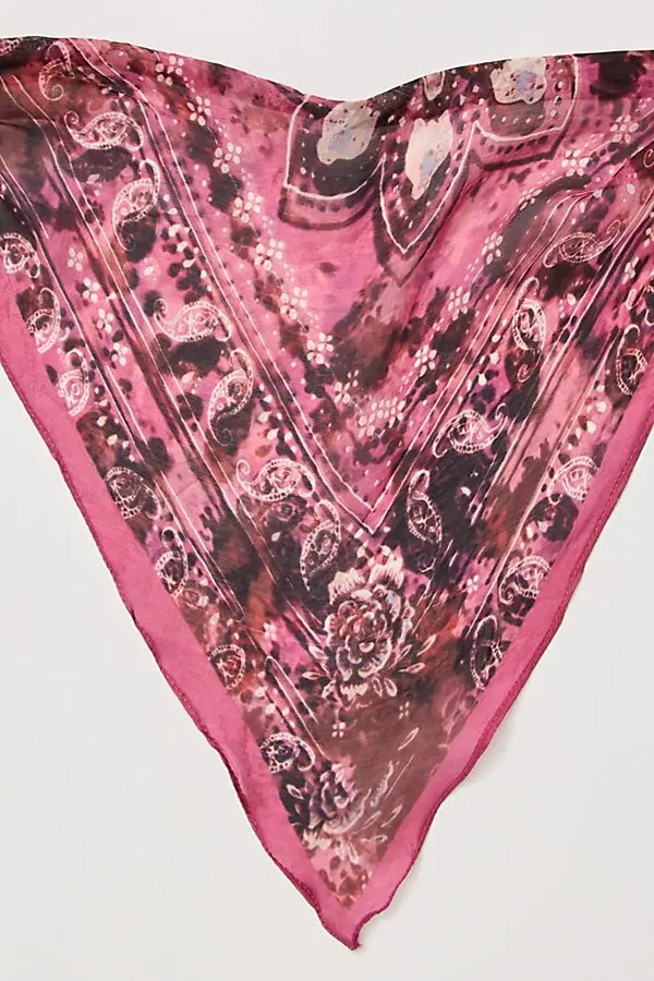 Free People Bridgette Silk Hair Scarf - Pink