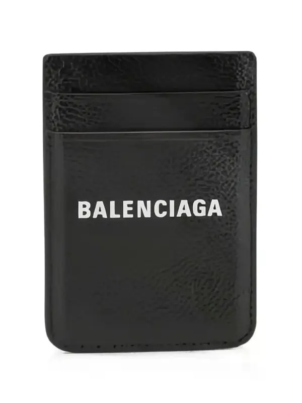 Balenciaga Logo-print Grained Cardholder - Black