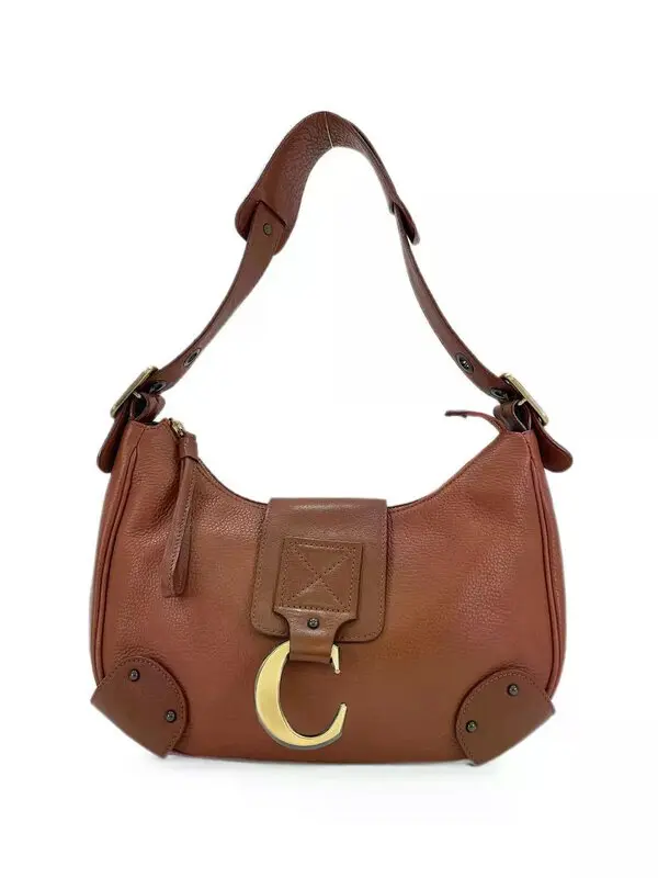 Chloé 2003-2007 C-logo Shoulder Bag - Brown