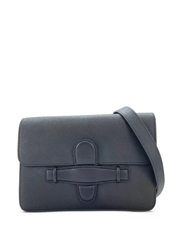 Celine Grained Leather Shoulder Bag - Black