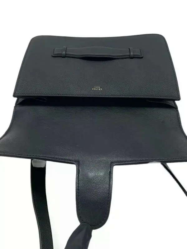 Celine Grained Leather Shoulder Bag - Black
