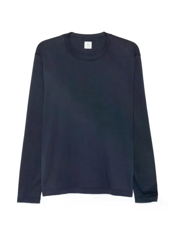 Eleventy Crew-neck Long-sleeved T-shirt - Blue