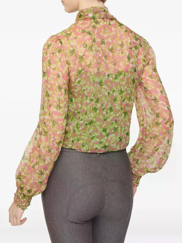 Burberry Floral Silk Blouse With Detachable Camisole