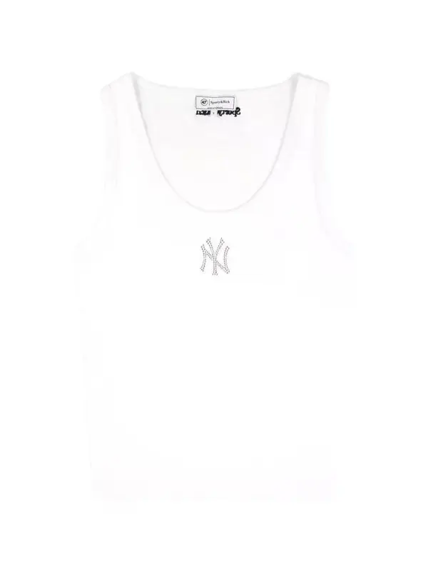 SPORTY & RICH Yankees Krystal Cropped Tank Top - White