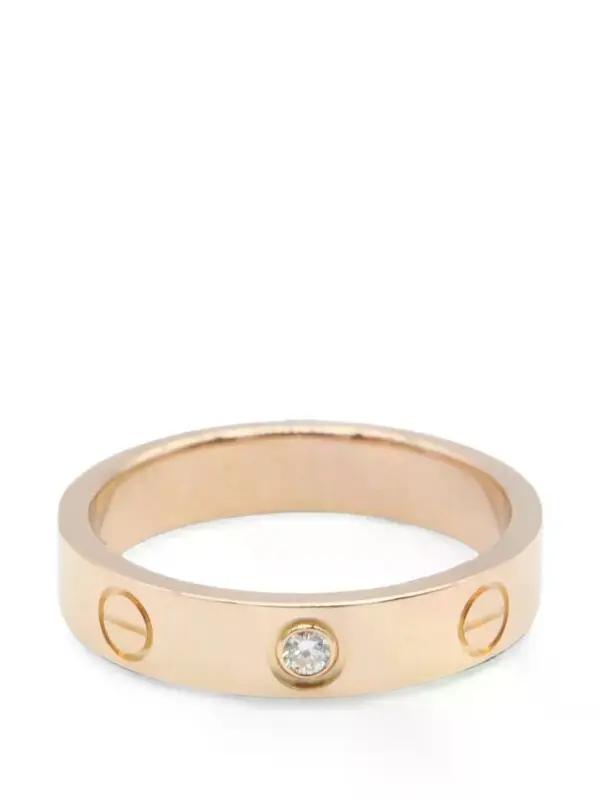 Cartier 18k Rose Gold Diamond Love Ring - Pink