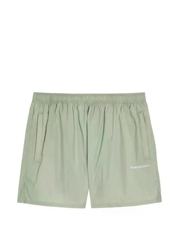 MKI MIYUKI ZOKU Logo-embroidered Swim Shorts - Green