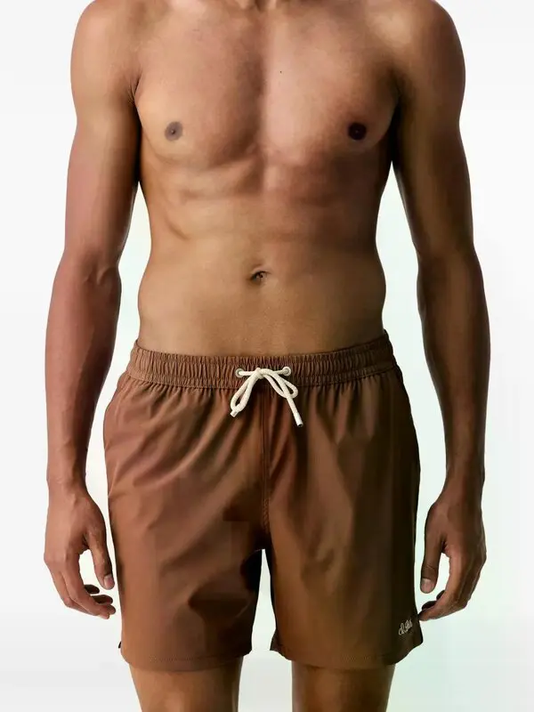 MC2 SAINT BARTH Drawstring-waist Swim Shorts - Brown
