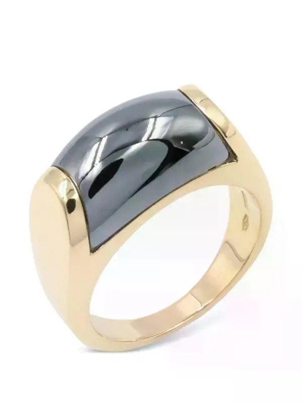 BVLGARI 18k Yellow And Hematite Tronchetto Ring