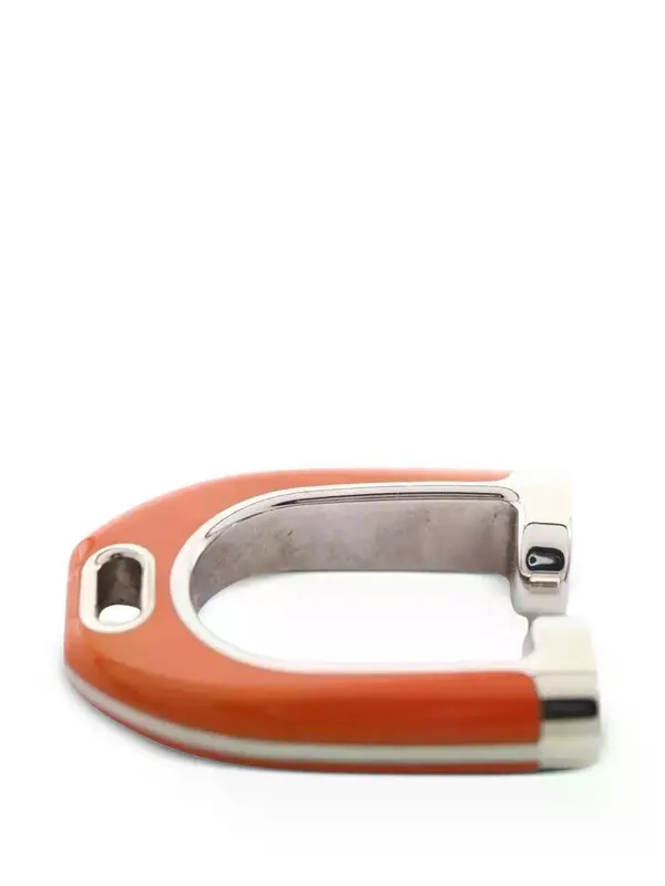 Hermès 2010s Etrier Ear Cuff With Orange Enamel And -tone Hardware