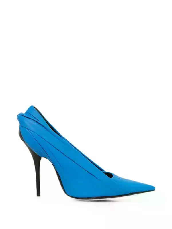 Balenciaga Draped Pointed-toe Pumps - Blue