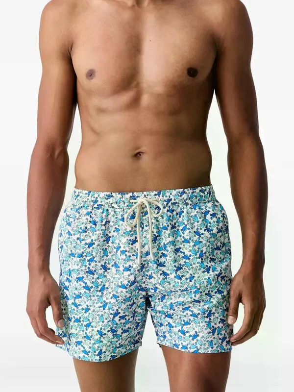 MC2 SAINT BARTH Lighting Crab-print Drawstring Swim Shorts - White