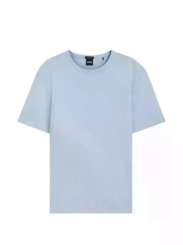 BOSS Cotton-linen T-shirt In A Regular Fit - Blue
