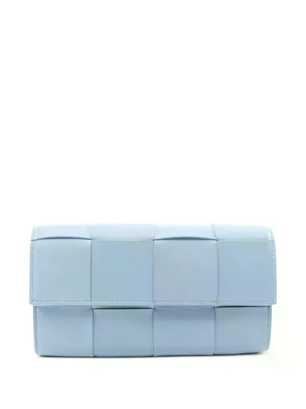 Bottega Veneta 2010s Cassette Intrecciato Wallet - Blue