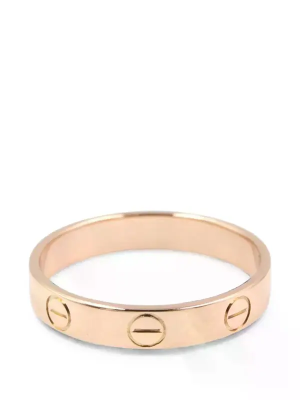 Cartier 18k Rose Gold Engraved Motif Band Ring - Pink