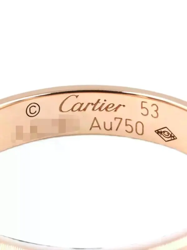 Cartier 18k Rose Gold Engraved Motif Band Ring
