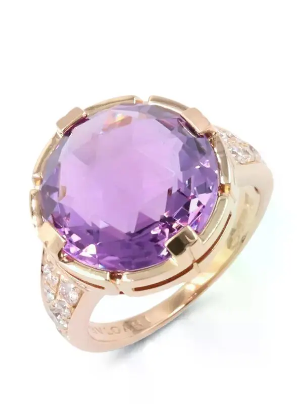 BVLGARI 2010s Amethyst Diamond Ring