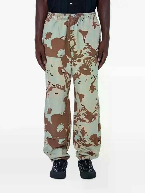 NOMARHYTHM Camouflage-print Elasticated-waistband Trousers - Neutrals