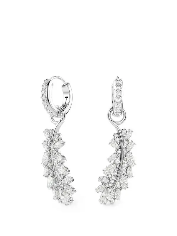 SWAROVSKI Crystal-embellished Leaf-pendant Earrings - Silver