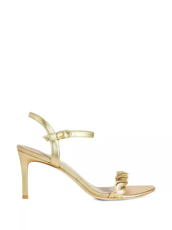 STUART WEITZMAN Dancer Twistie Leather Sandals - Gold