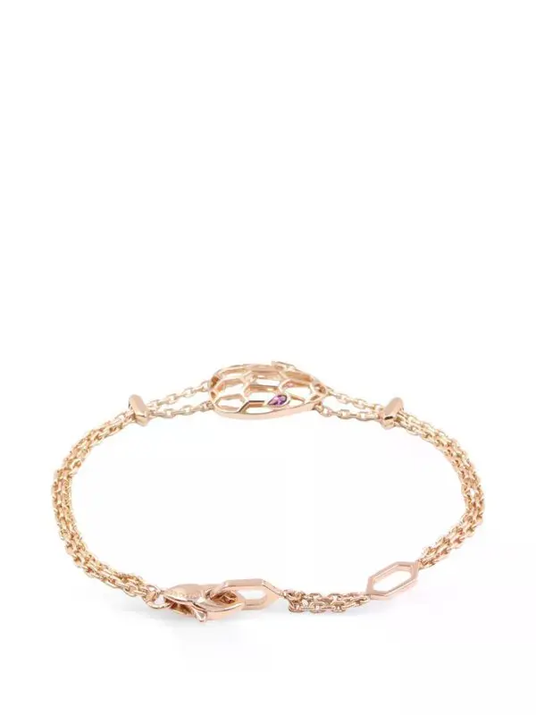 BVLGARI 18k Rose Gold Serpenti Amethyst Bracelet