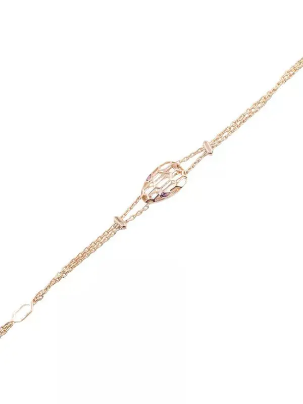 BVLGARI 18k Rose Gold Serpenti Amethyst Bracelet