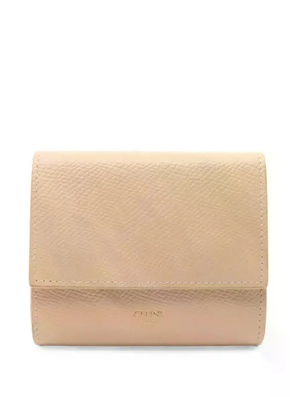 Celine 2000s Small Trifold Leather Wallet - Neutrals