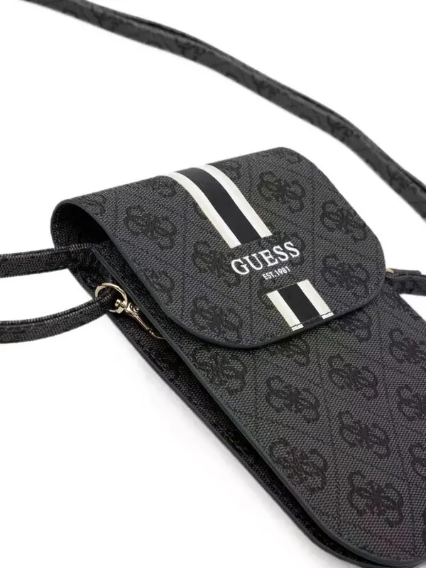 Guess Monogram-print Striped Phone Bag