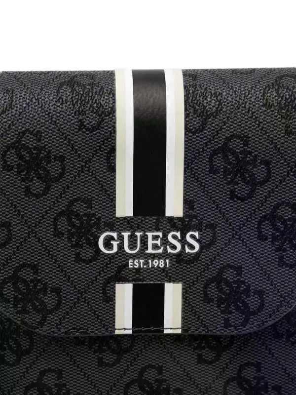 Guess Monogram-print Striped Phone Bag