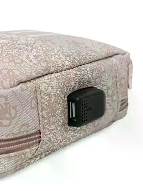 Guess Monogram-print Logo-stripe Bag