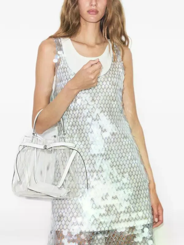 Tory Burch Romy Clear Bucket Bag - White