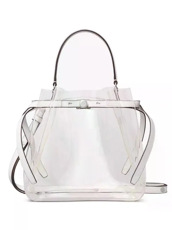 Tory Burch Romy Clear Bucket Bag - White