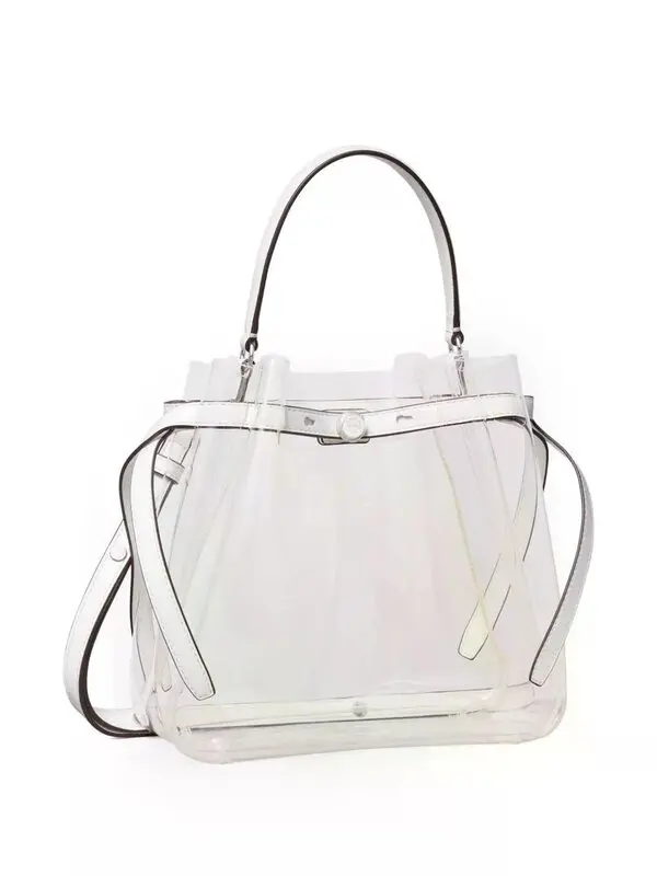 Tory Burch Romy Clear Bucket Bag - White