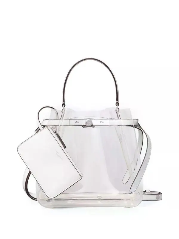Tory Burch Romy Clear Bucket Bag - White