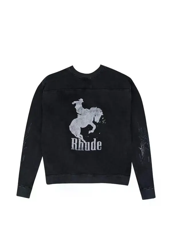 Rhude Horse-print Crew-neck Sweater - Black