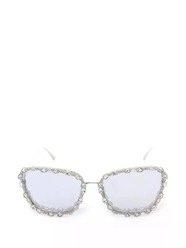 Dior Rhinestone Cat-eye Sunglasses - Silver