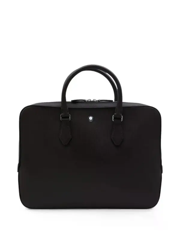 Montblanc Crosshatch-leather Briefcase - Brown