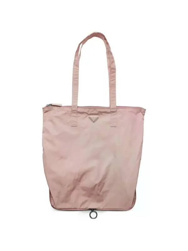 Prada Saffiano Leather Pendant With Re-nylon Tote Bag - Pink