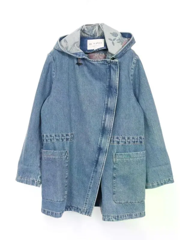 Etro 2010s Hooded Denim Coat