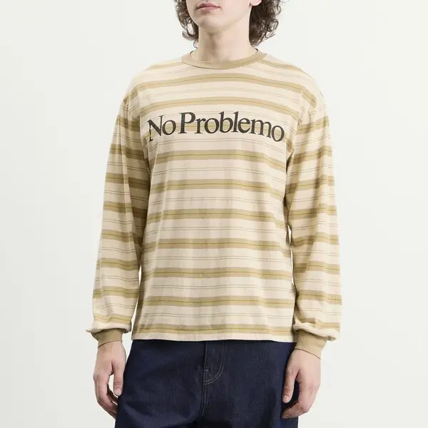 NO PROBLEMO Striped Ls T-shirt