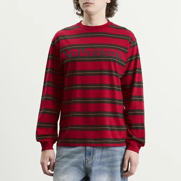 NO PROBLEMO Striped Ls T-shirt