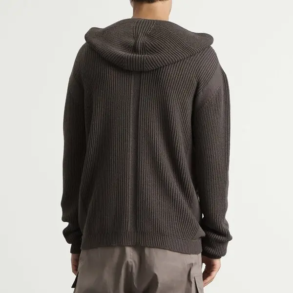 Rick Owens Ribbed Wool Zipped Hoodie